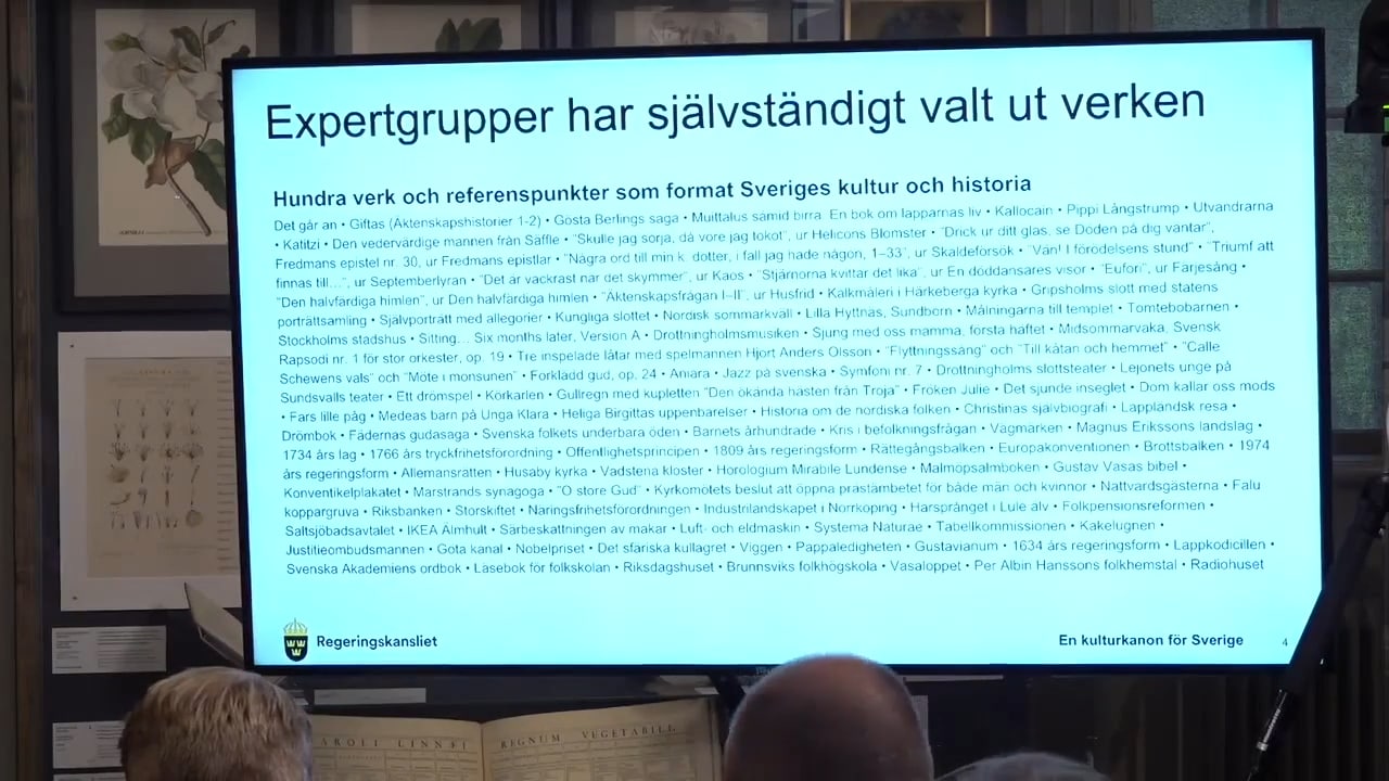 Kulturkanon – nu presenteras hela listan