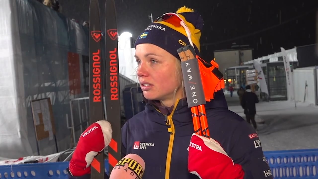 Emma Ribom i tårar efter fallet i sprinten - Aftonbladet TV