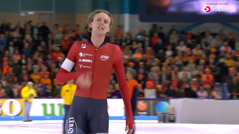 Sander Eitrem satt ny norsk rekord på 5000 meter under allround-EM på skøyter